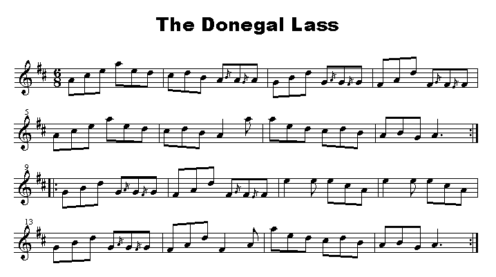 Donegal Lass, The Sheet Music - Celtic Music Archives